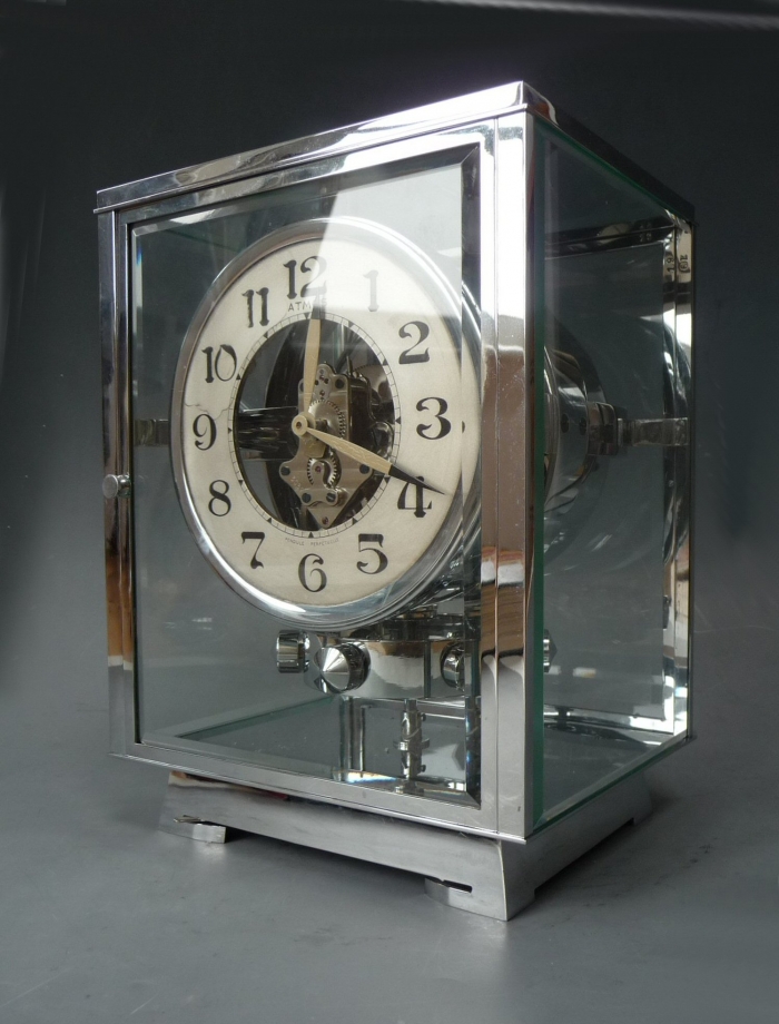 A fine Art Deco model Atmos clock, chrome no 4354, by Jean Leon Reutter ...
